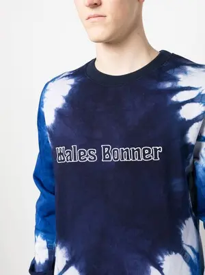 WALES BONNER Tie-dye Logo-embroidered Sweatshirt