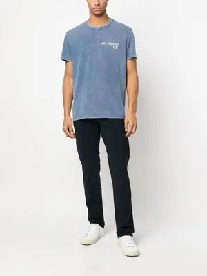 FAY Logo-print Short-sleeved T-shirt - Blue