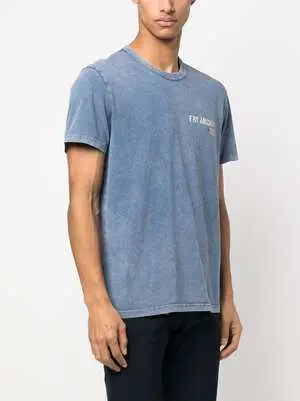 FAY Logo-print Short-sleeved T-shirt - Blue