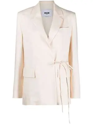 MSGM Single-breasted Blazer With Tie Fastening