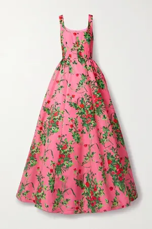 Carolina Herrera Floral-print Faille Gown