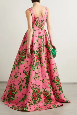 Carolina Herrera Floral-print Faille Gown