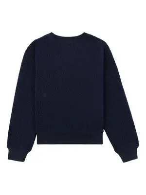SPORTY & RICH Wellness Bouclé Cropped Sweatshirt - Blue