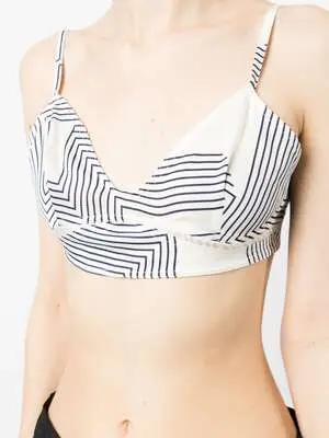 LOW CLASSIC Stripe-pattern Sports Bra