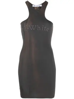 Off-White Logo-detail Tie-dye Sleeveless Minidress