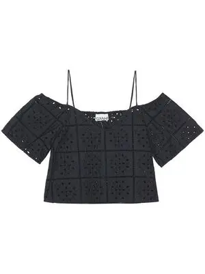 GANNI Broderie Anglaise Cropped Top