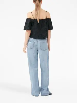 GANNI Broderie Anglaise Cropped Top