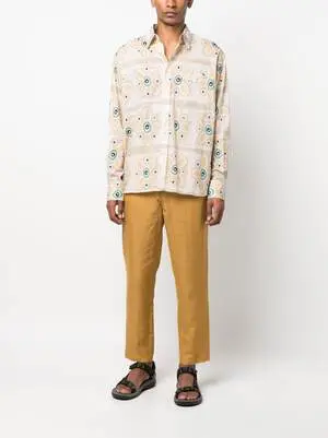 Etro Drawstring-waist Cropped Trousers