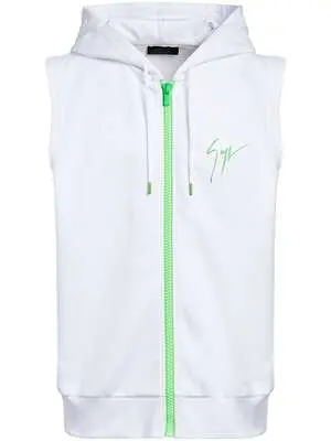GIUSEPPE ZANOTTI Sleeveless Hoodie - White