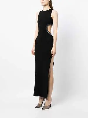 Galvan Mirrored Luna Bead-embellished Long Dress