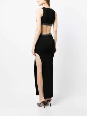 Galvan Mirrored Luna Bead-embellished Long Dress