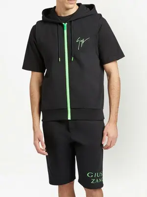 GIUSEPPE ZANOTTI Sleeveless Hoodie - Black