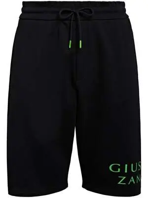 GIUSEPPE ZANOTTI Cotton Jersey Track Shorts - Black