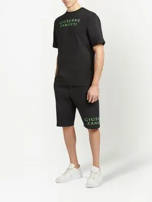 GIUSEPPE ZANOTTI Cotton Jersey Track Shorts - Black