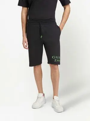 GIUSEPPE ZANOTTI Cotton Jersey Track Shorts - Black