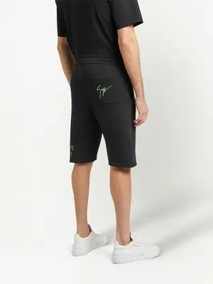 GIUSEPPE ZANOTTI Cotton Jersey Track Shorts - Black