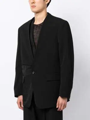 SONGZIO Layered Collarless Blazer - Bk