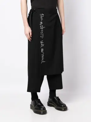 Yohji Yamamoto Wrap-design Wool Trousers