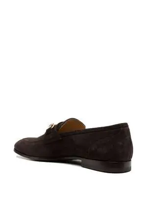 SCAROSSO Buckle-detail Suede Loafers