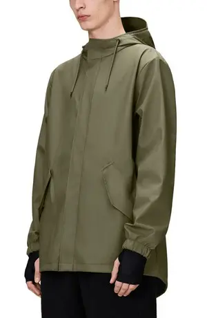 Rains Fishtail Hooded Rain Jacket - Marsh