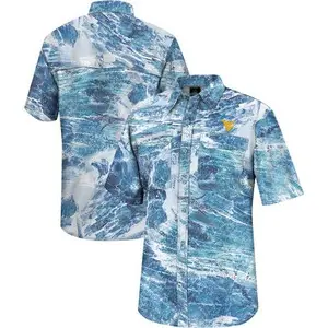 COLOSSEUM West Virginia Mountaineers Realtree Aspect Charter Full-button Fishing Shirt - Blue