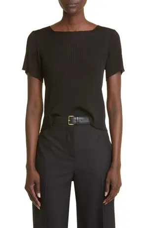 THE ROW Fuku Sheer Rib Open Back Top