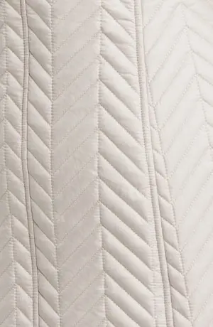 Via Spiga Herringbone Quilted Hooded Jacket - Oyster