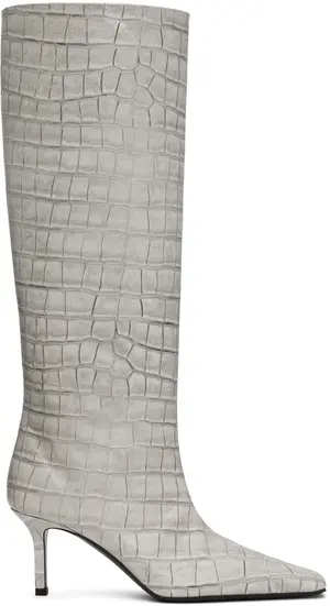 Acne Studios Acne Studios Off-White Leather Heel Boots - Off White