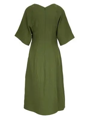 Vince Short-sleeve V-neck Midi Dress