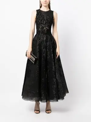 SAIID KOBEISY Sequin-embellished Semi-sheer Dress