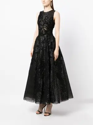 SAIID KOBEISY Sequin-embellished Semi-sheer Dress