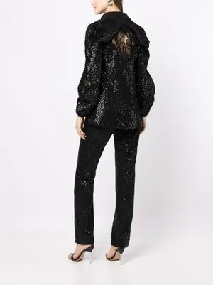 SAIID KOBEISY Sequin Ripped Jacket - Black