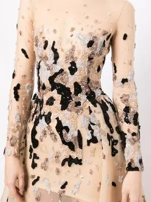 SAIID KOBEISY Bead-embellished Tulle Gown