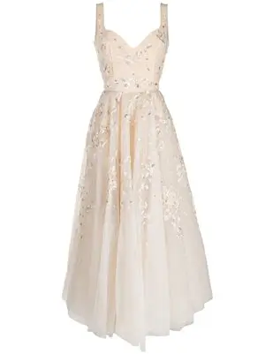 SAIID KOBEISY Beaded Tulle Gown