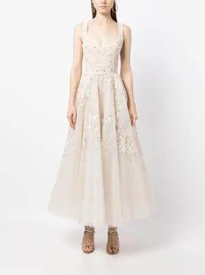 SAIID KOBEISY Beaded Tulle Gown