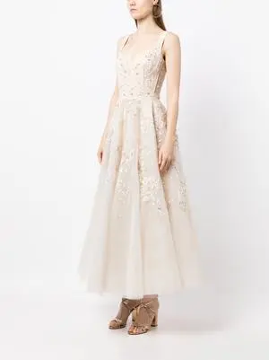 SAIID KOBEISY Beaded Tulle Gown