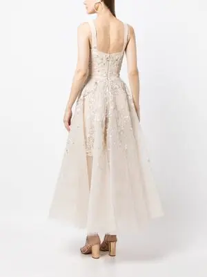 SAIID KOBEISY Beaded Tulle Gown