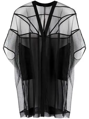 Rick Owens Sheer Silk Jacket - Black