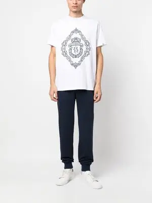 BILLIONAIRE Logo-embroidered Short-sleeve T-shirt - White