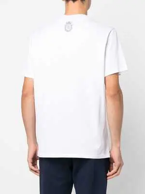 BILLIONAIRE Logo-embroidered Short-sleeve T-shirt - White