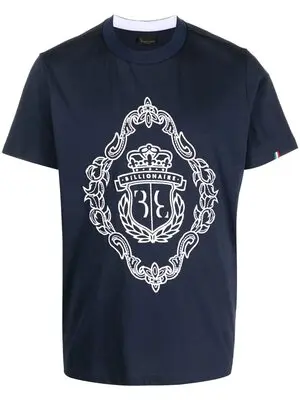 BILLIONAIRE Logo-embroidered Short-sleeve T-shirt - Blue