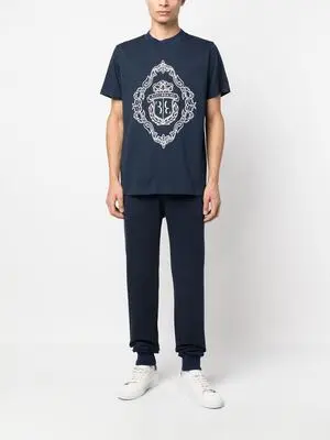 BILLIONAIRE Logo-embroidered Short-sleeve T-shirt - Blue