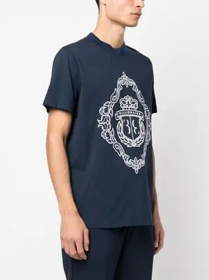 BILLIONAIRE Logo-embroidered Short-sleeve T-shirt - Blue