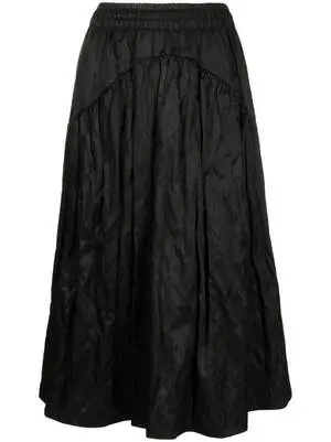 Vince Elasticated-waist Gathered Midi Skirt
