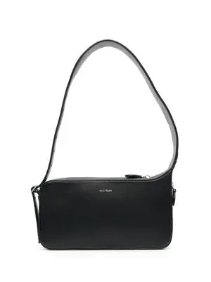 COURREGES Leather Racer Shoulder Bag - Black