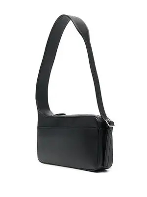 COURREGES Leather Racer Shoulder Bag - Black