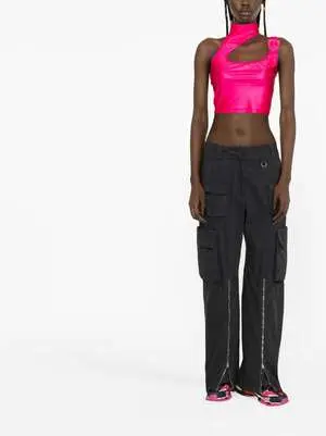 Versace Baroque-buckle Cropped Top - Pink