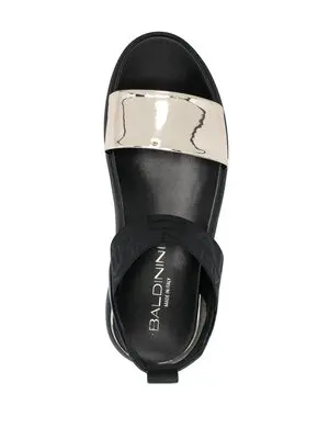 BALDININI Metallic-strap Detail Sandals - Black