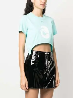 COURREGES Suspenders-effect Cropped T-shirt