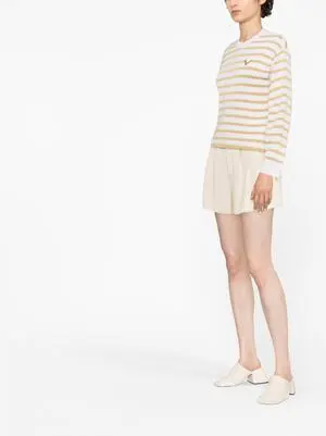 Valentino Garavani Striped Logo-plaque Jumper